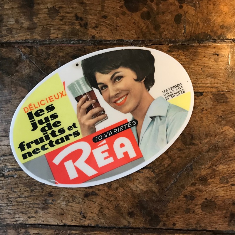 Plastique pub. "Jus de fruits Réa"